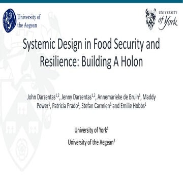 Systemic Design in Food Security and Resilience: Building A Holon | PDF