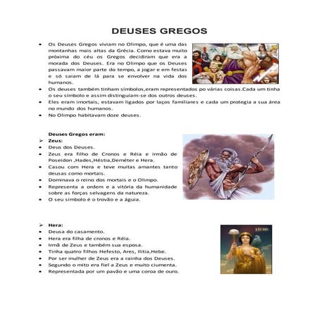 Deuses Gregos | DOCX