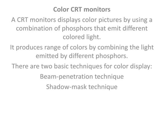 Computer graphics - colour crt and flat-panel displays | PDF | Chemistry | Science