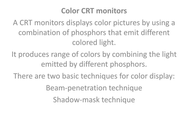 Computer graphics - colour crt and flat-panel displays | PDF