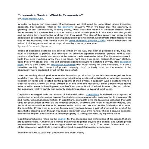 2 economics basics what is economics | PDF | Economy | Business and Finance