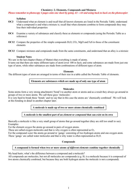 Elements and compounds grade 7 (first quarter) | PPT