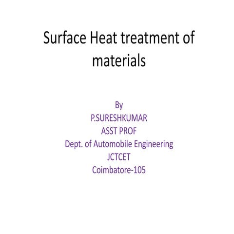 Surface Heat treatment of materials .ppt