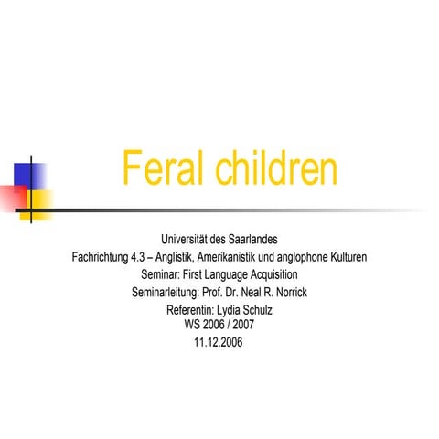 Genie, The Wild Child, and Language Acquisition | PDF