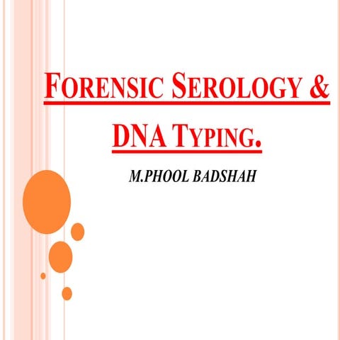 Forensic Serology Forensic Science