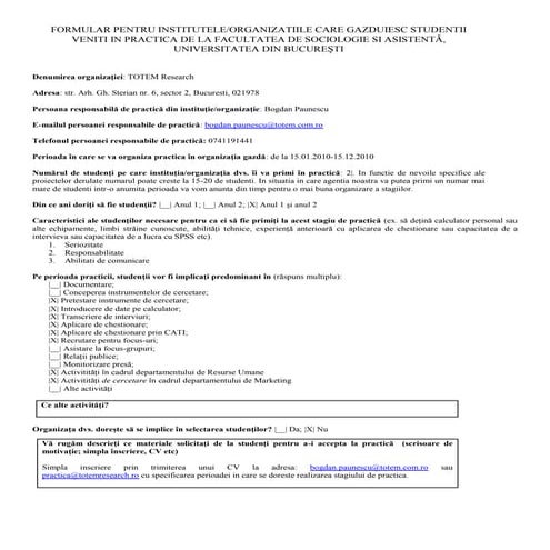 Practica Tabel Centralizat | XLS