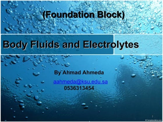 Body Fluids content in anatomy and physiology | PPTX | Blood Disorders ...