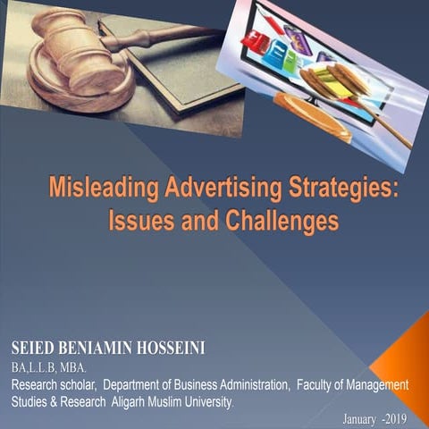 Misleading Advertising Strategies: Issues and Challenges | PPTX