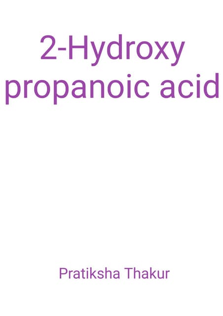 2 Hydroxy Propanoic Acid Pdf