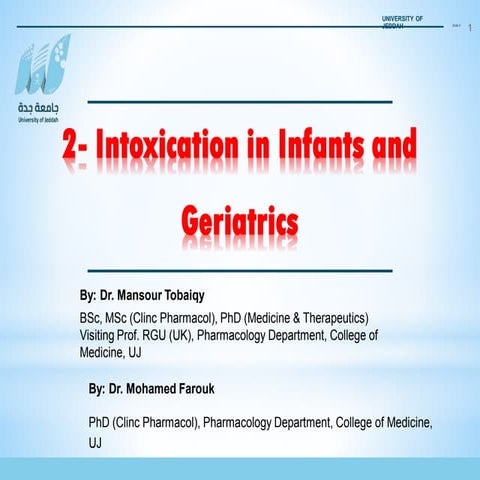 2- Intoxication in Infants and Geriatrics.pdf Intoxication in infants ...