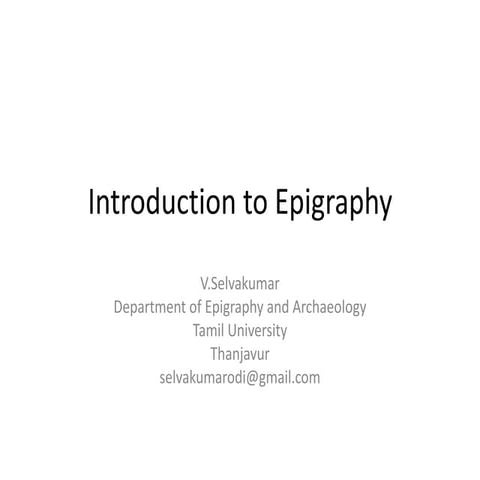 2. introduction to epigraphy | PPTX