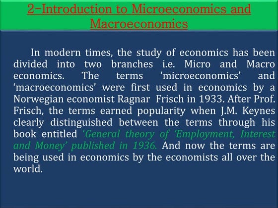 Chapter 1 Microeconomics Intro | PPT | Business | Business and Finance