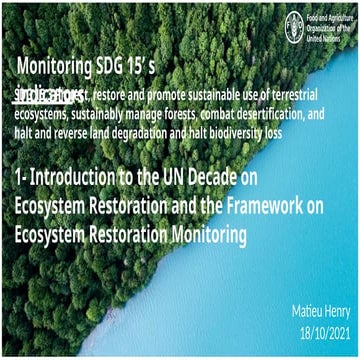 An Introduction to UNCCD SDG indicators 15.3.1 | PPTX