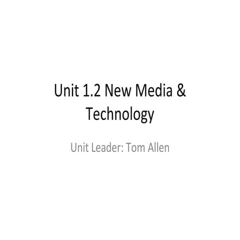 Introduction to New Media Technologies | PPTX
