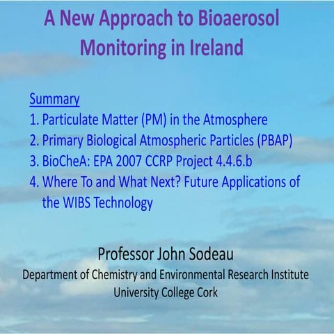 A new approach to Bioaerosol monitoring in Ireland - John Sodeau | PDF