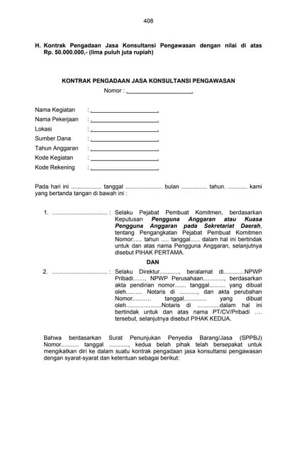 Contoh Format dan contoh KAK Kerangka Acuan Kerja | PDF
