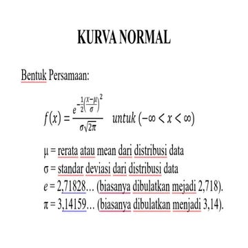 materi kurva normal statistik dan bentuk persamaannya | PDF