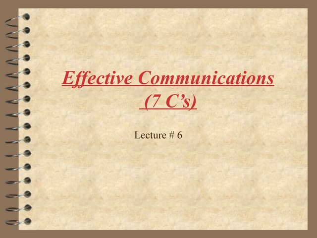 6.essentials Of Effective Communication