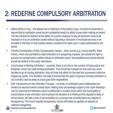 Let New York Work: 2. Redefine Compulsory Arbitration | PPTX | Law
