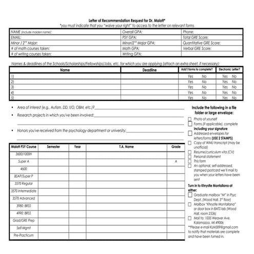 LOR Request Form | DOC
