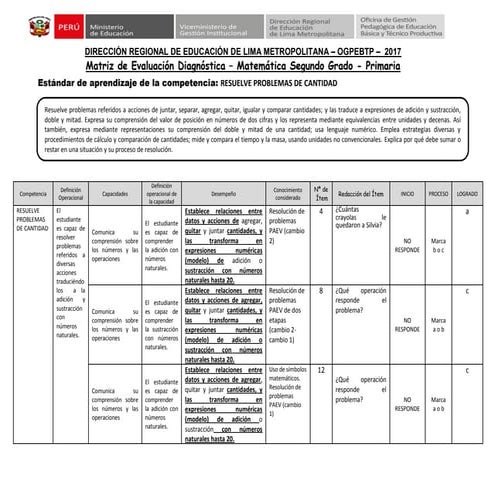 2 Matriz Matematica Pdf Primariaa Educacion Pdf