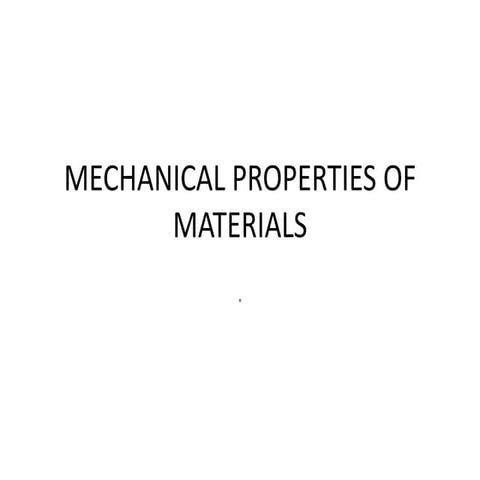 mechanical properties of materials | PPT