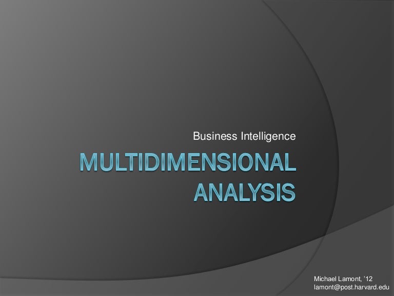 Business Intelligence Multidimensional Analysis