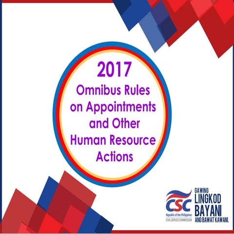 2017 Omnibus Rules on Appointments and Other Human Resource Actions, As ...