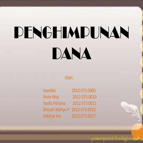 2. penghimpunan dana | PPTX