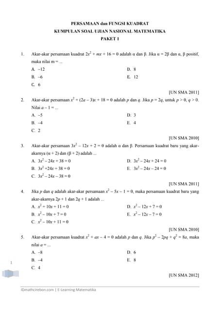 contoh soal latihan matematika relasi dan fungsi kelas 8 smp | DOCX