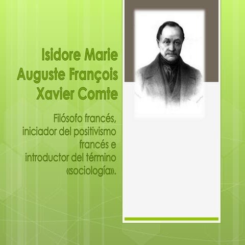 Comte y el Positivismo | PPTX