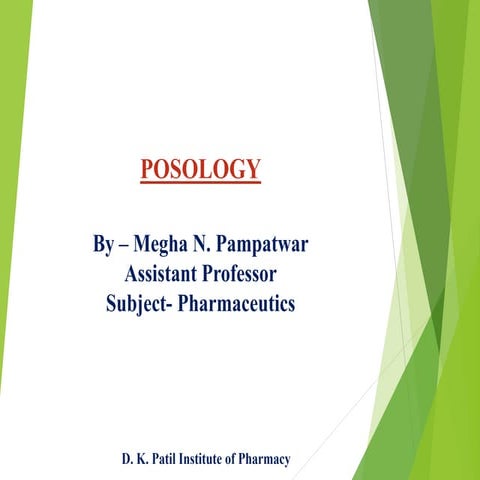 Posology - MCQ'S with answer | PPTX