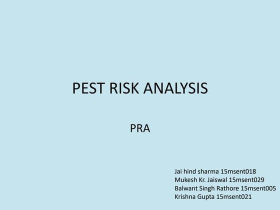 Pest risk analysis | PPT