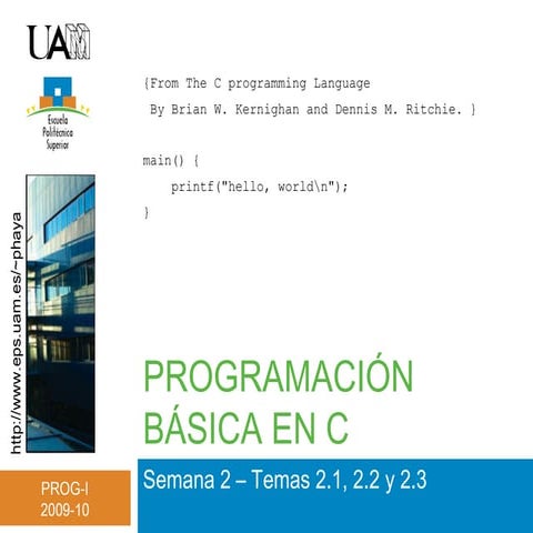 Tema 2 - Programación básica en C (I) | PPT | Programming Languages | Computing