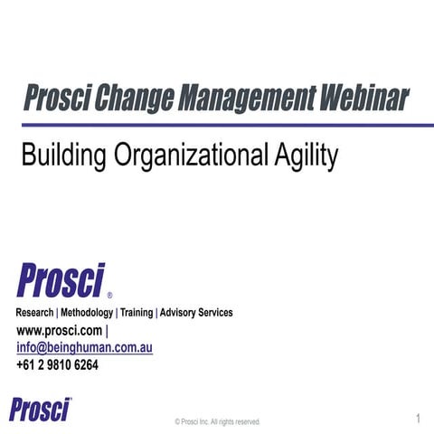 Prosci Change Management Webinar Building Organizational Agility | PDF