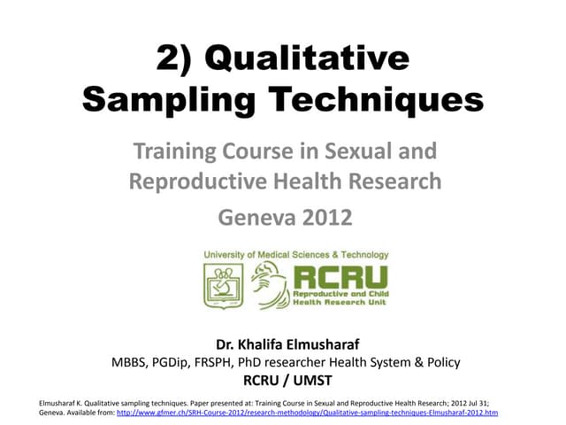 Sampling technique in quantitative and qualitative research | PPTX