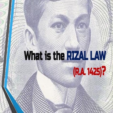 01 - Rizal Law (RA 1425) - Life and Works of Rizal | PDF