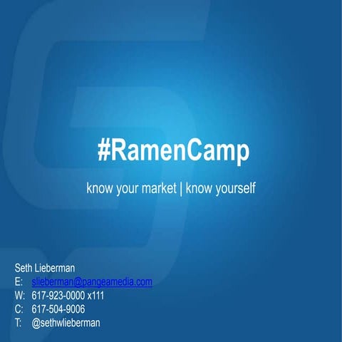 Seth Lieberman - Customer Development: Targeting the right vertical