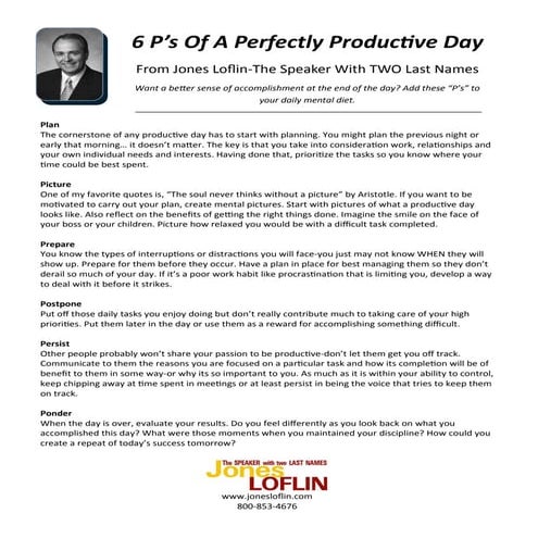 Six p's of a positively productive day | PDF