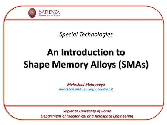 Shape memory alloys | PPTX