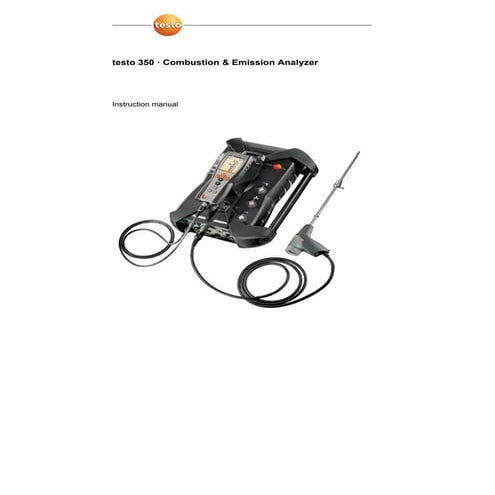 Flue Gas Analyzer Testo 350 instruction manual | PDF