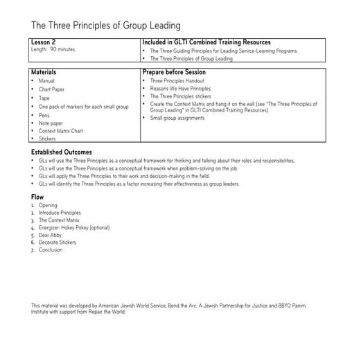 6 art of co leading lesson plan and ub-d | PDF
