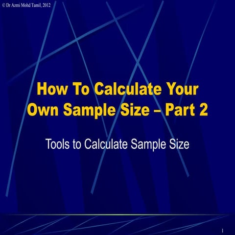 2. Tools to calculate samplesize | PPT