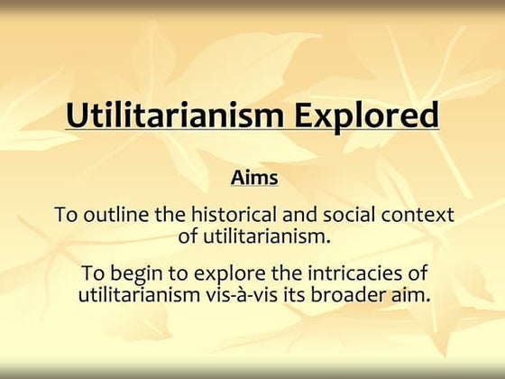 Utilitarianism | PPT