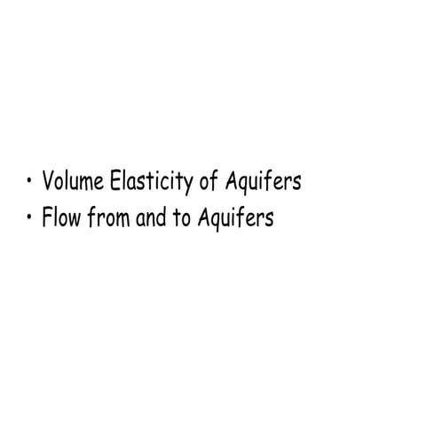 Drainage Engineering (volume elasticity of aquifers) | PPT