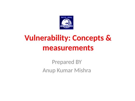 Vulnerability, Elements exposed to a hazard.pptx | Environment | Science