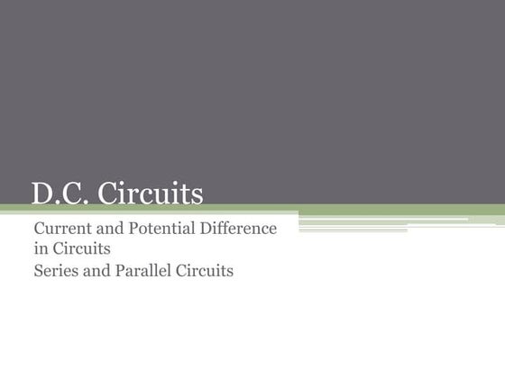 Series and parallel circuits | PPT