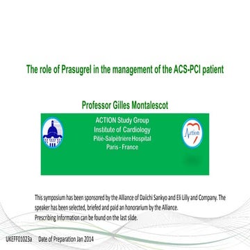 Role of Prasugrel | PDF