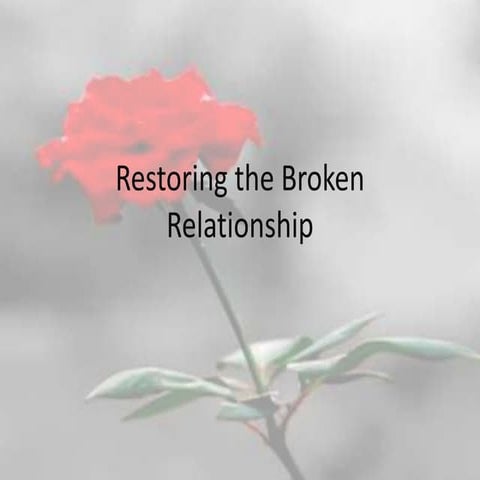 20. restoring the broken relationship | PPT