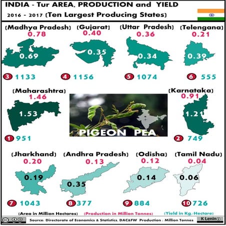 20.3 India Pigeon Pea area production and yield 2016 - 2017 | PDF